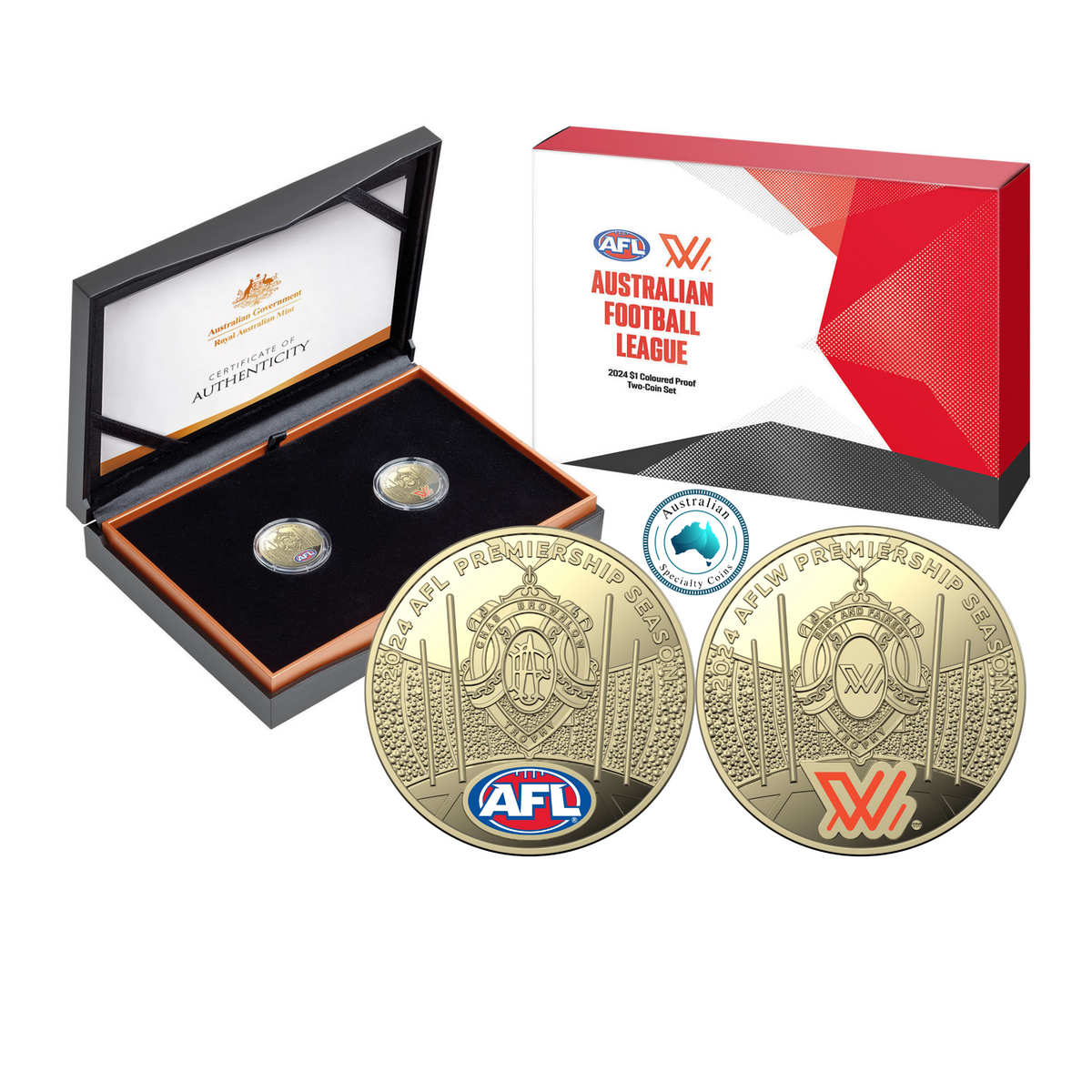 2024 Australian Football League - AlBr Two-Coin Proof Set – Australian Specialty Coins