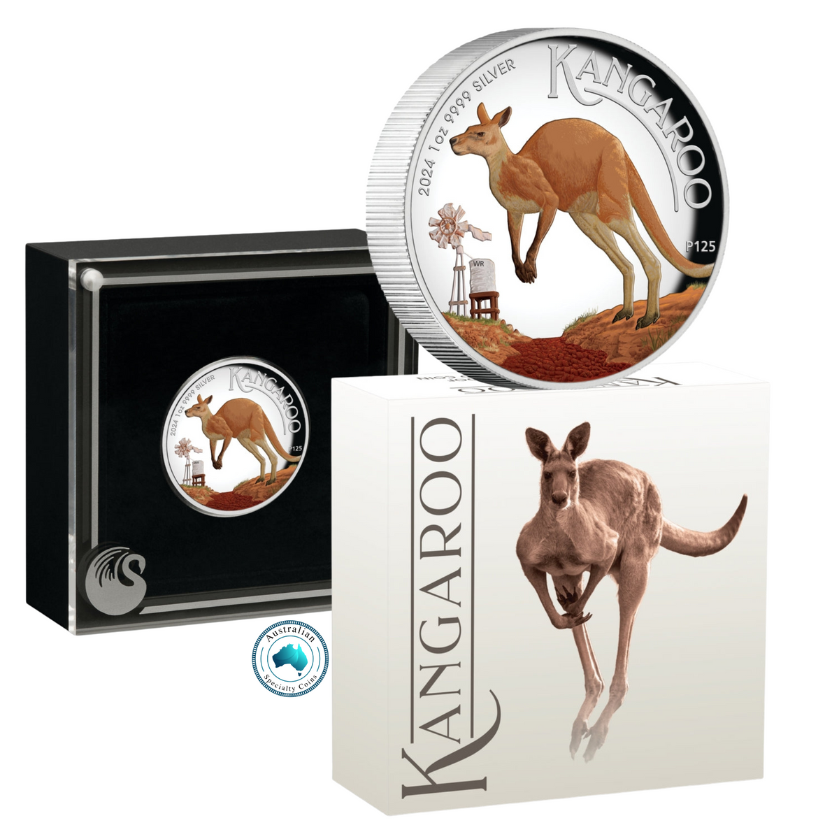 2024 Australian Kangaroo $1 Coloured 1oz Silver Proof High Relief Coin – Australian Specialty Coins