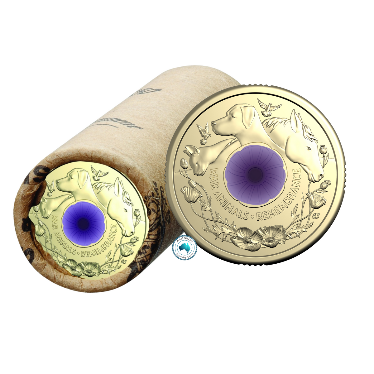 2024 Remembrance Day 'Purple Poppy' $2 Royal Australian Mint Roll ...