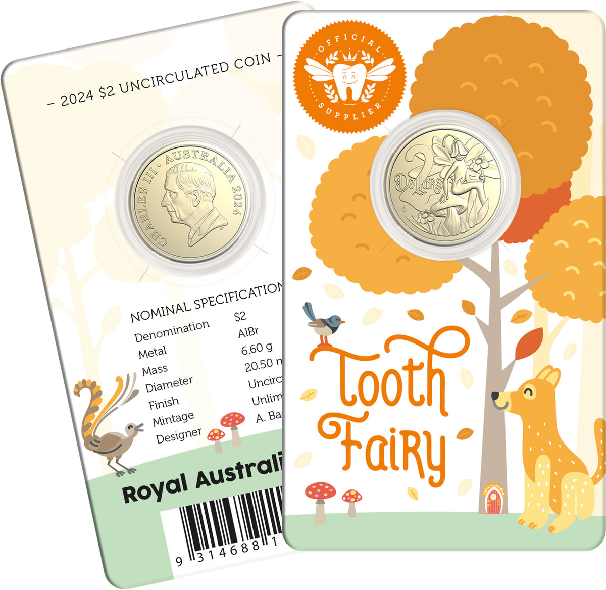 2024 Tooth Fairy Two Dollar Coin on Card (King Charles Effigy) – Australian Specialty Coins