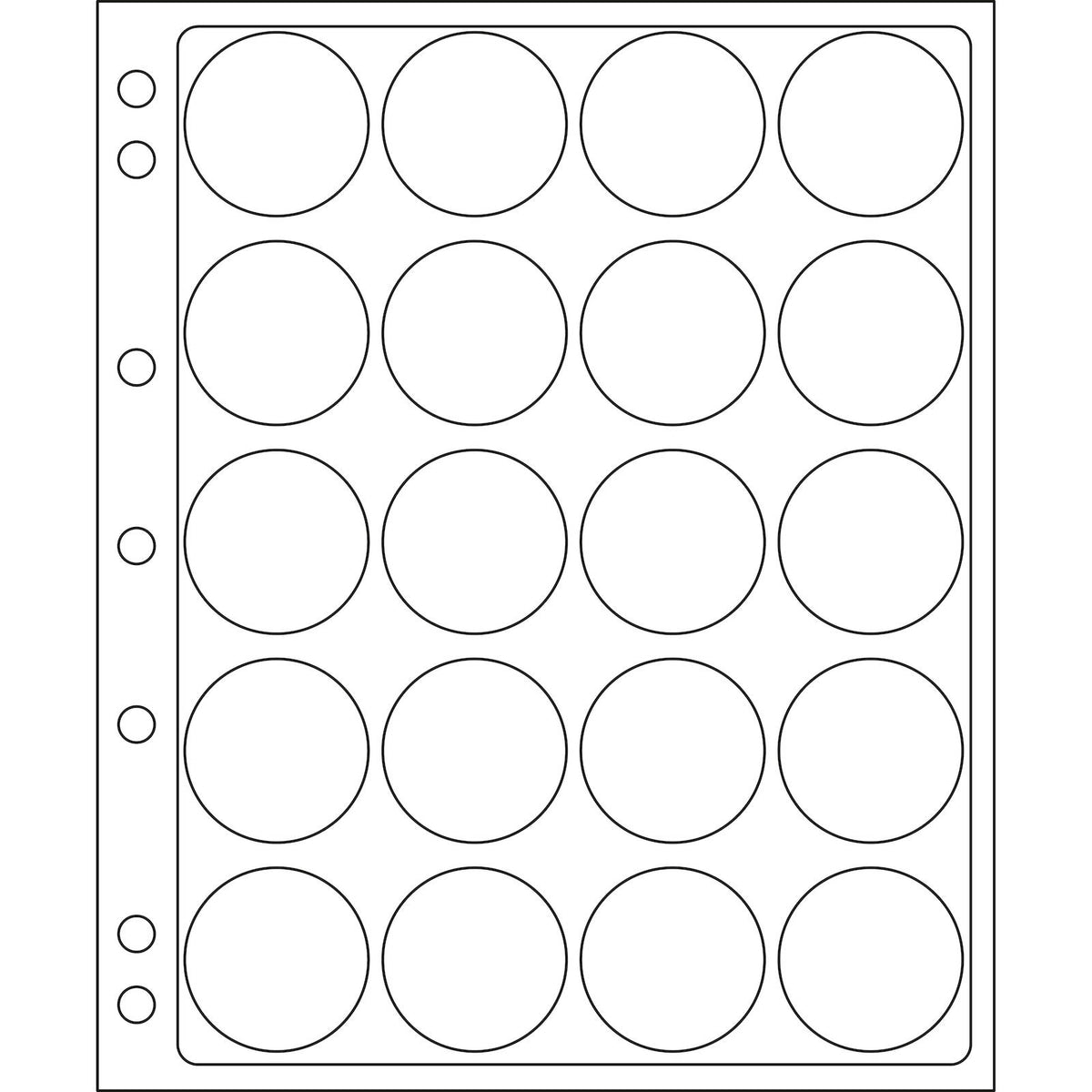 Plastic Sheets ENCAP, Clear Pockets for 20 Coins with a diameter betwe ...