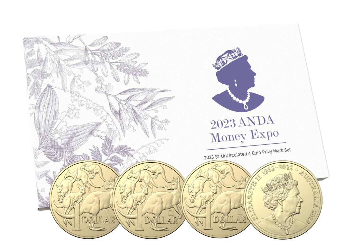 2023 ANDA Money Expo $1 Uncirculated 4 Coin Privy Mark Set – Australian ...
