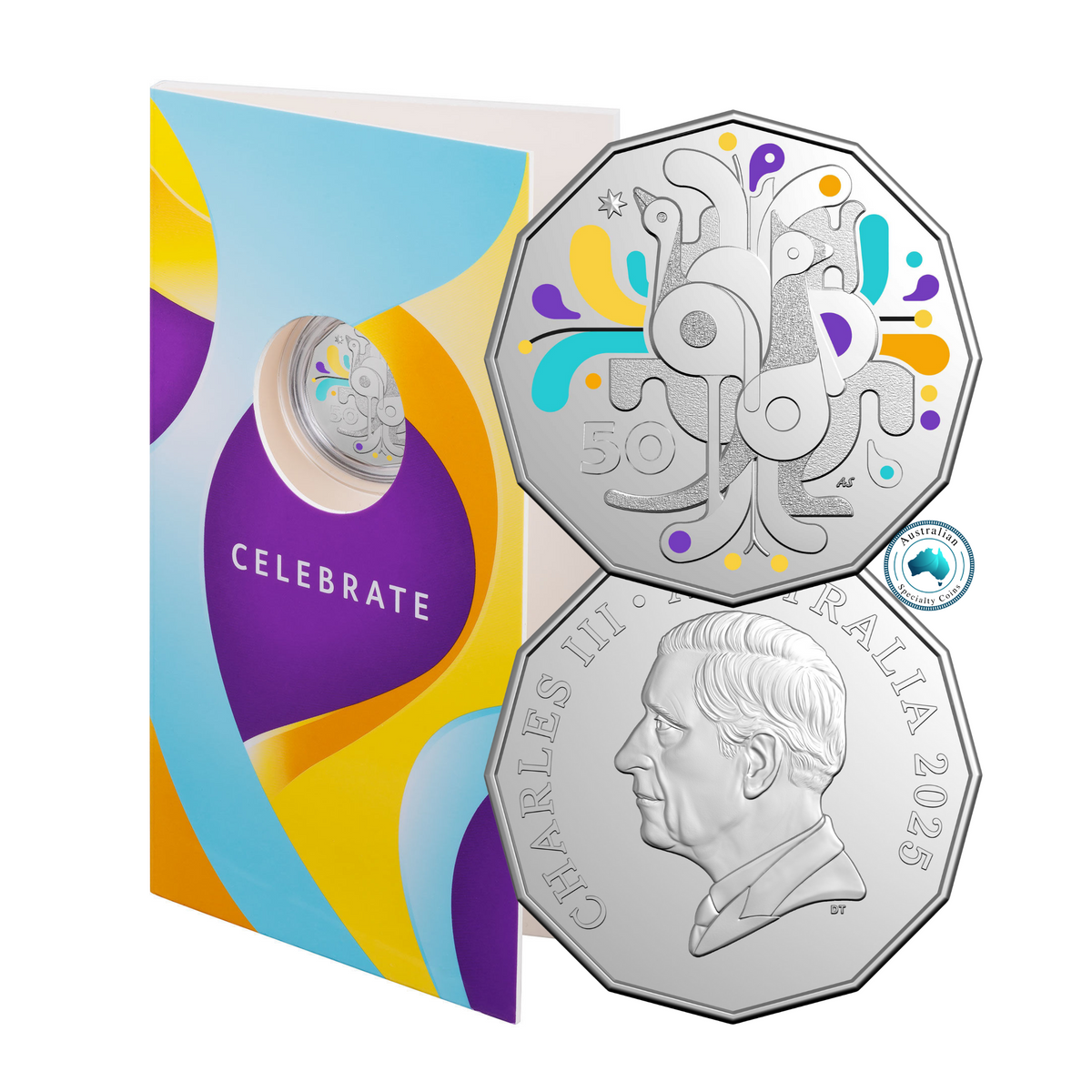 2025 Celebrations 50c Carded Coin – Australian Specialty Coins