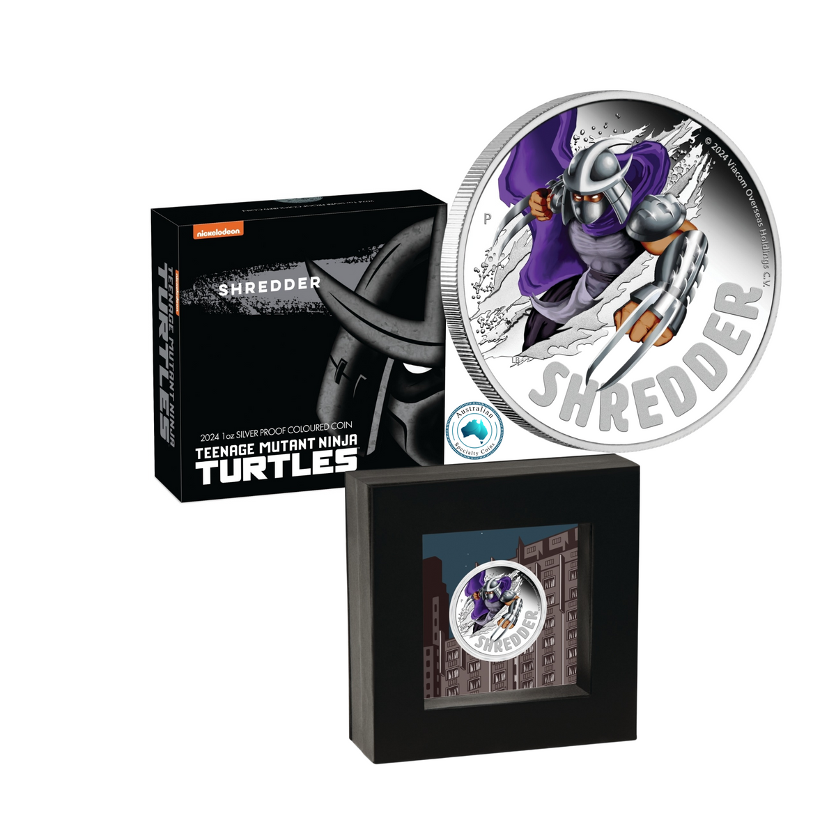 2024 Teenage Mutant Ninja Turtles 'Shredder' 1oz Coloured Silver Proof ...