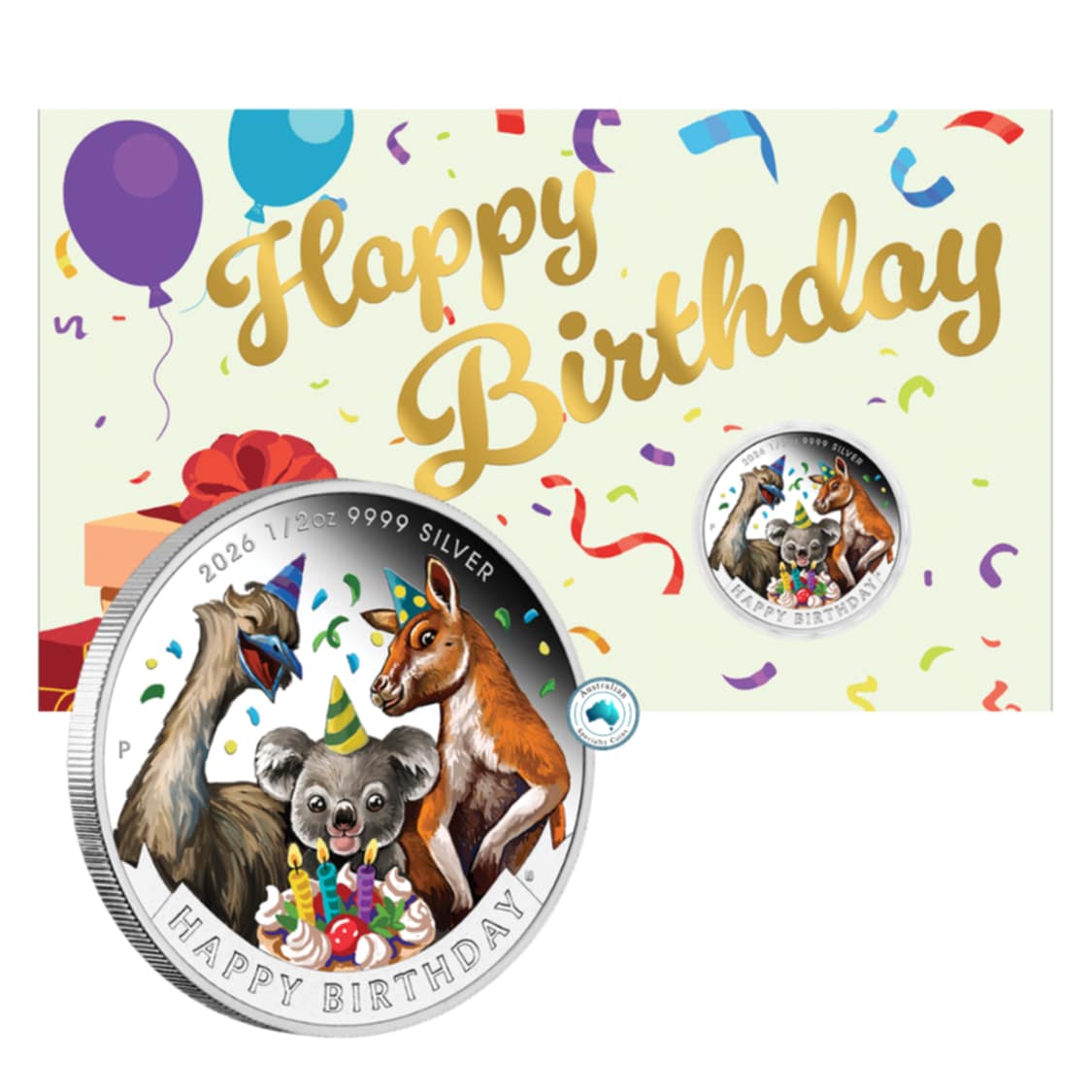 2026 Happy Birthday Silver 1/2oz Proof Coloured Coin – Australian ...