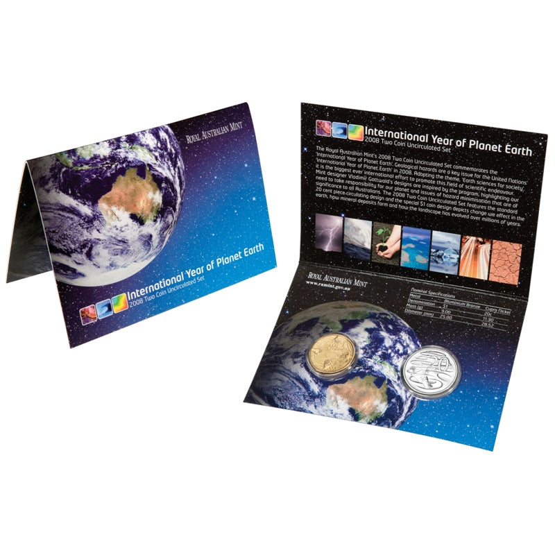 2008 International Year of Planet Earth 2 Coin Uncirculated Set ...