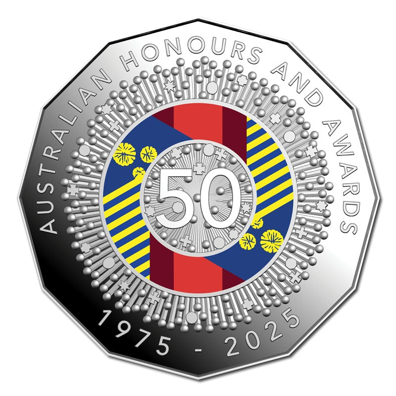 2025 Australian Honours System 6 Coin Proof Set with Coloured 50c ...