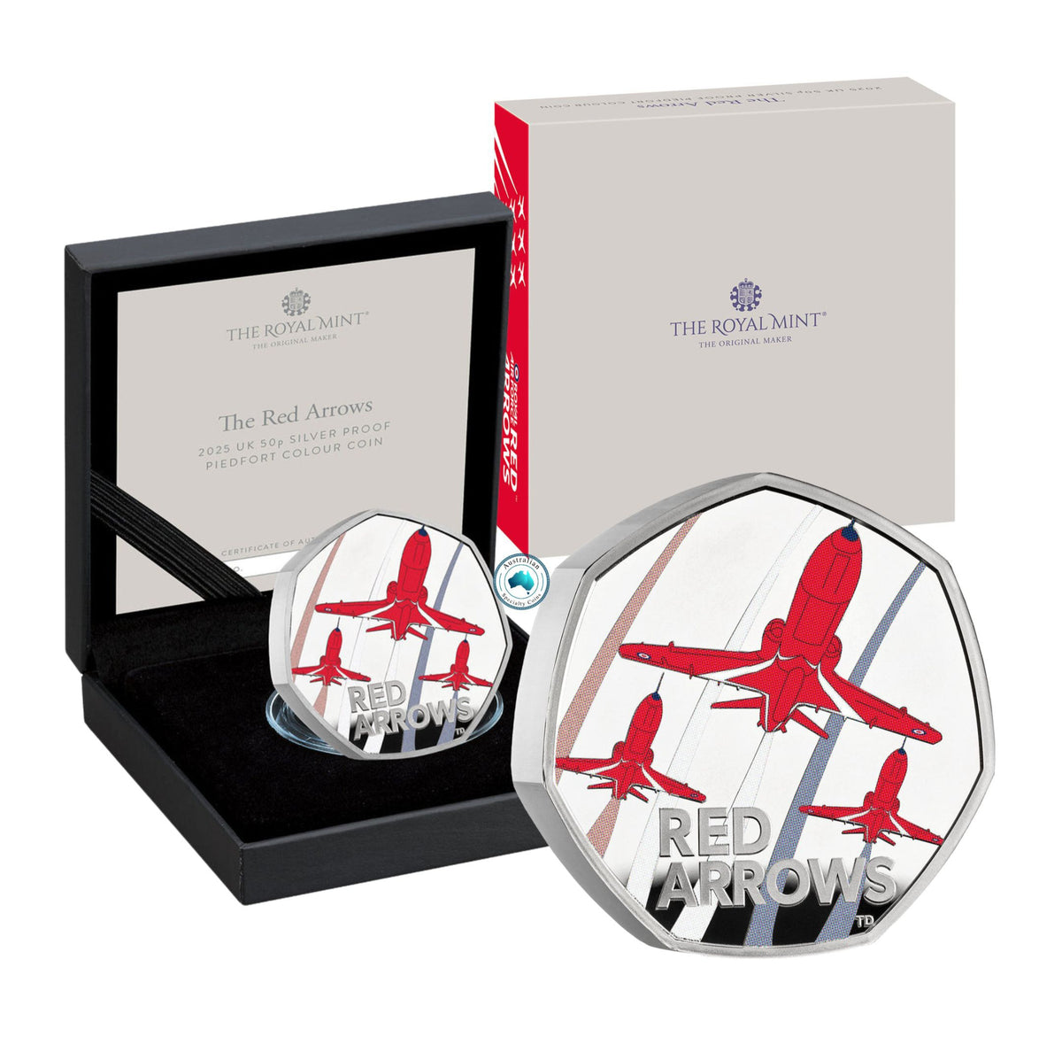2025 The Red Arrows 50p Colour Silver Proof Piedfort Coin – Australian ...