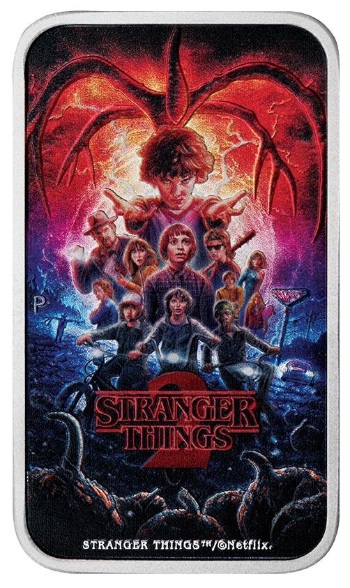 2026 Stranger Things 'S2 Poster' 1oz Silver Coloured Rectangular Coin ...