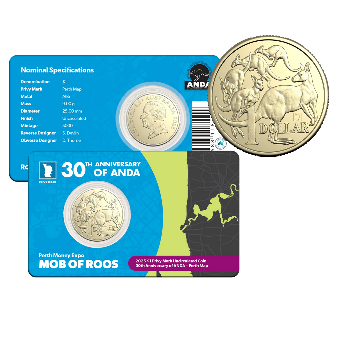 2025 Perth Money Expo $1 Mob of Roos with Privy Mark – Australian ...